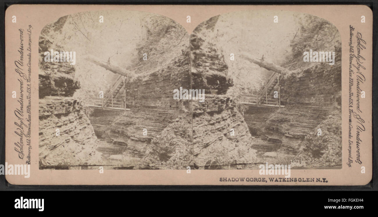 Photograph of Shadow Gorge in Watkins Glen, New York, captured in a ...