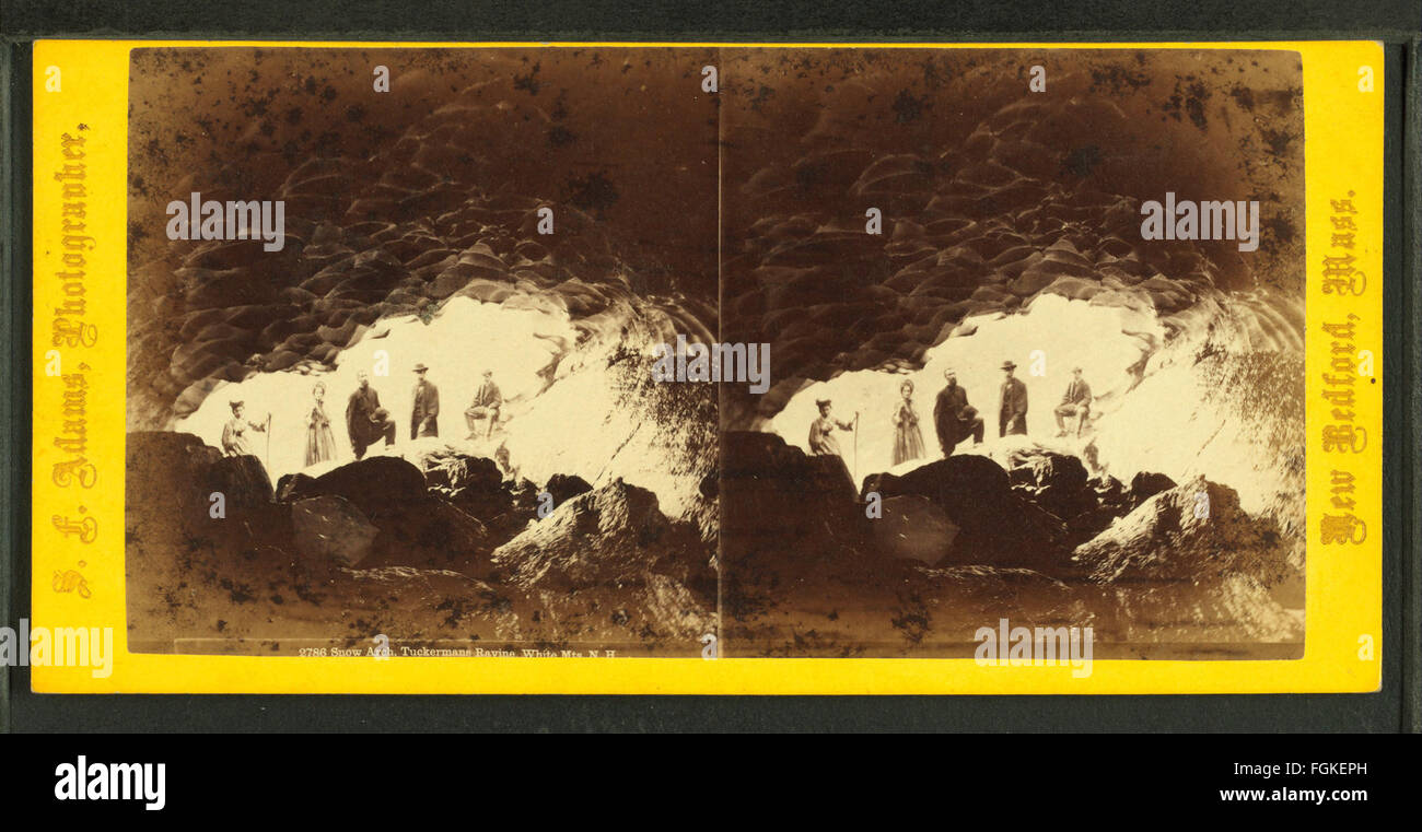 A photograph by S. F. Adams depicting the snow arch in Tuckerman's ...
