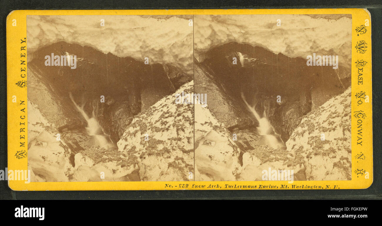 A photograph by Nathan W. Pease showing the Snow Arch in Tuckerman's ...