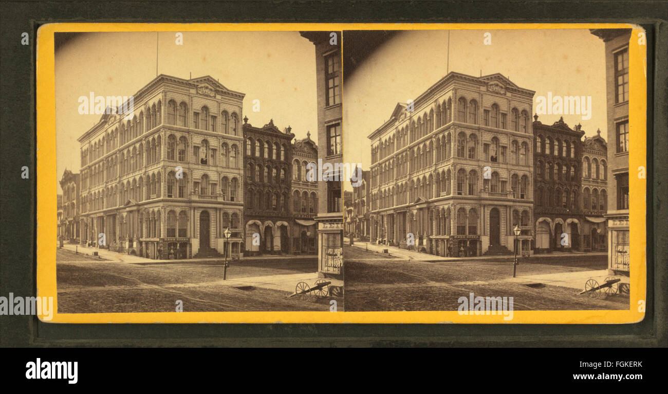 A photograph by W.H. Sherman depicting the Iron Block building at the ...