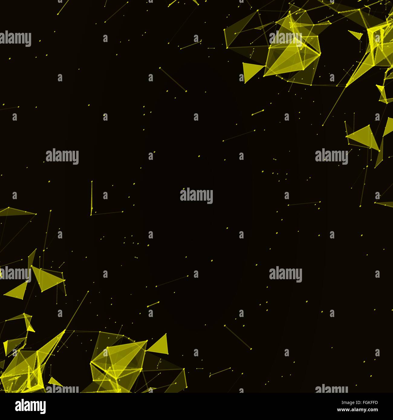 Abstract digital background with cybernetic particles. Science theme ...