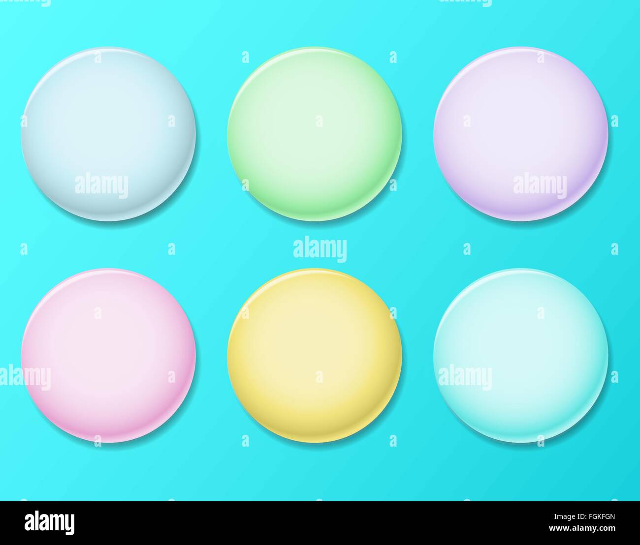 Round interface buttons cartoon color button hi-res stock photography ...