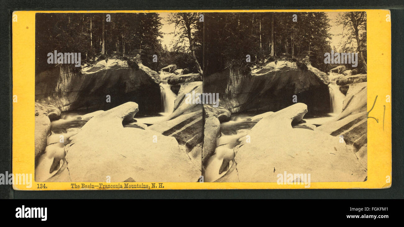 A photograph by Nathan W. Pease showing The Basin in the Franconia ...