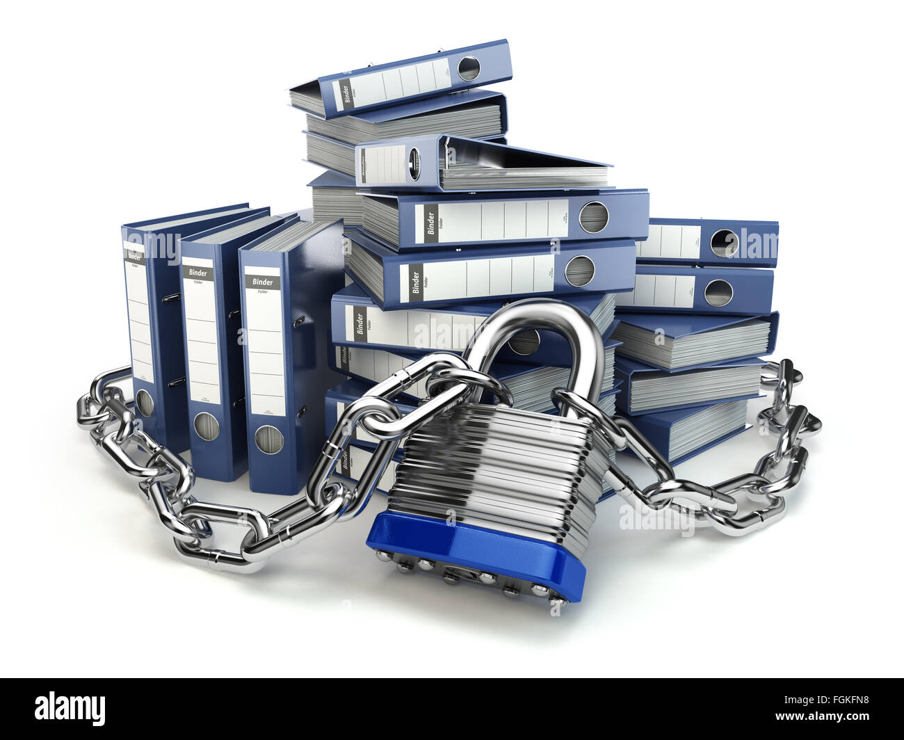 File Folder And Chain With Lock Data And Privacy Security Information 