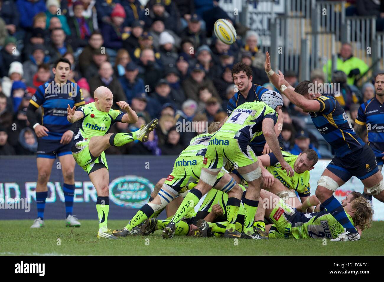 Sixways Stadium, Worcester, UK. 20th Feb, 2016. Aviva Premiership ...