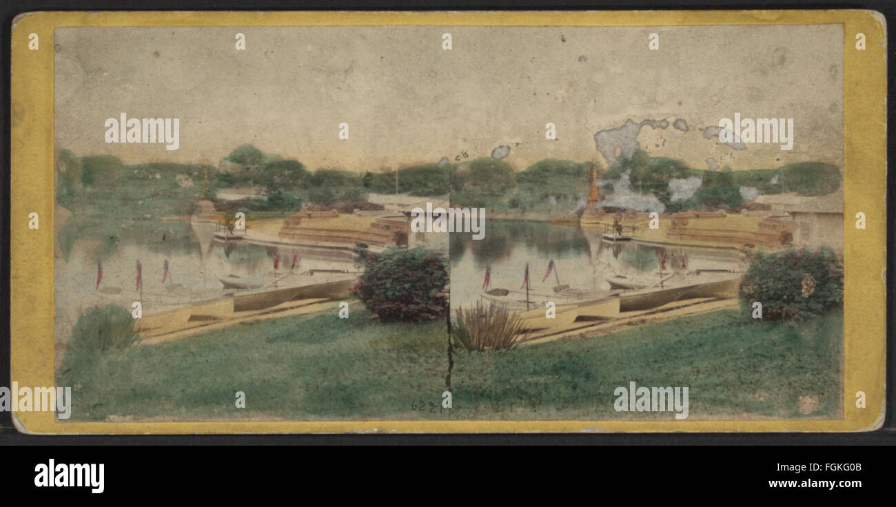 A photograph by E. & H.T. Anthony showcasing the boat landing at the ...