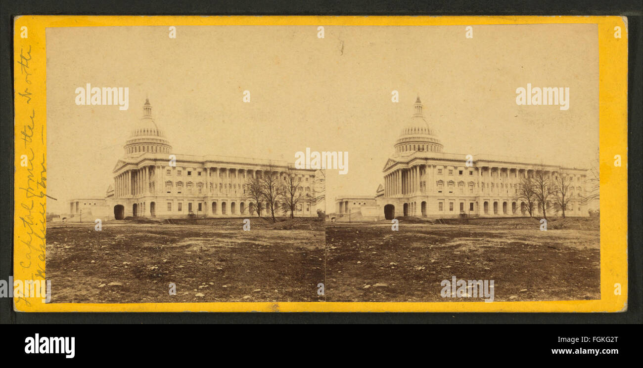 A photograph by E. & H.T. Anthony capturing the Capitol building from the north side, showcasing ...
