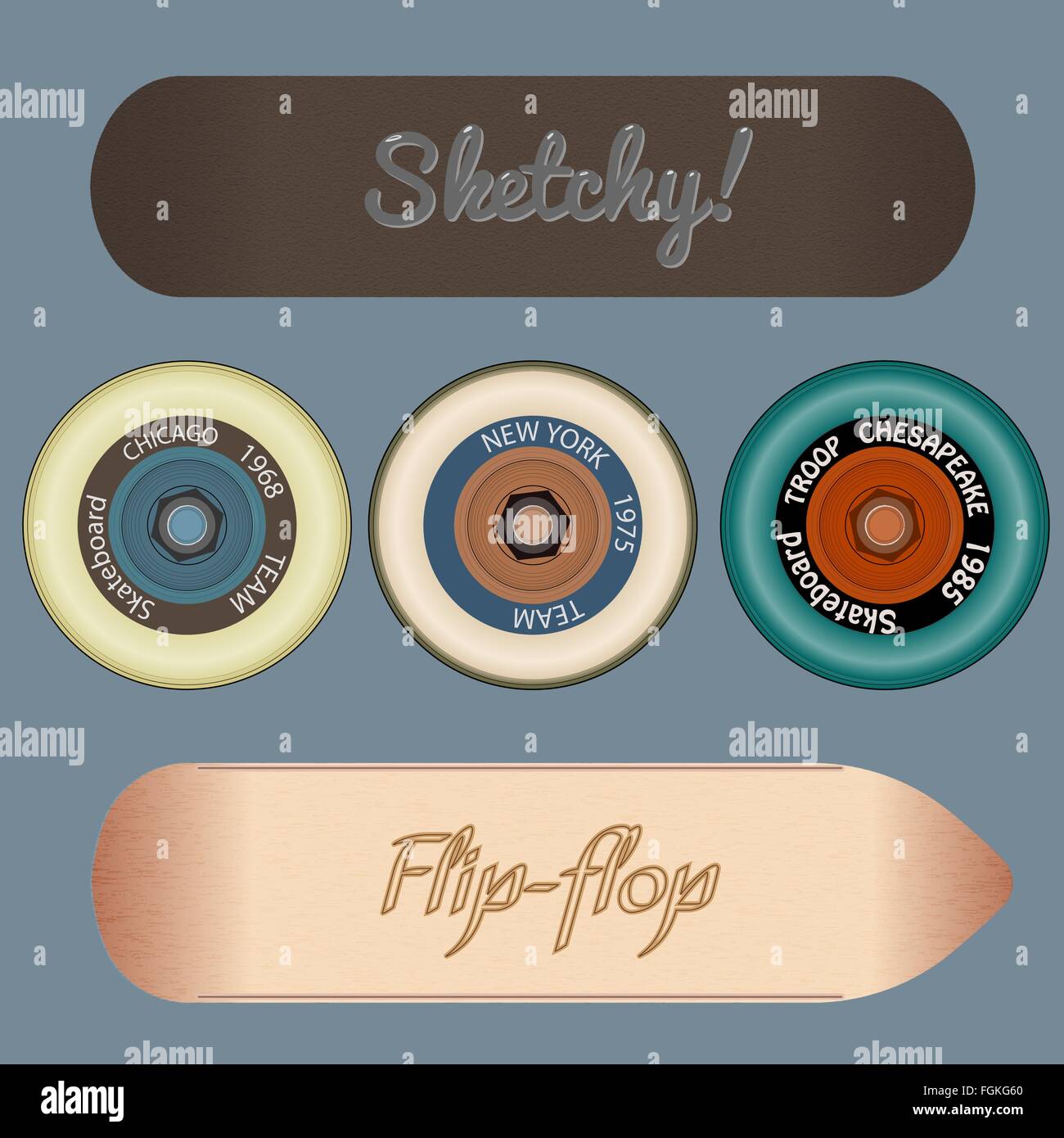 Photorealistic skateboard template eps 10 vector illustration Stock ...