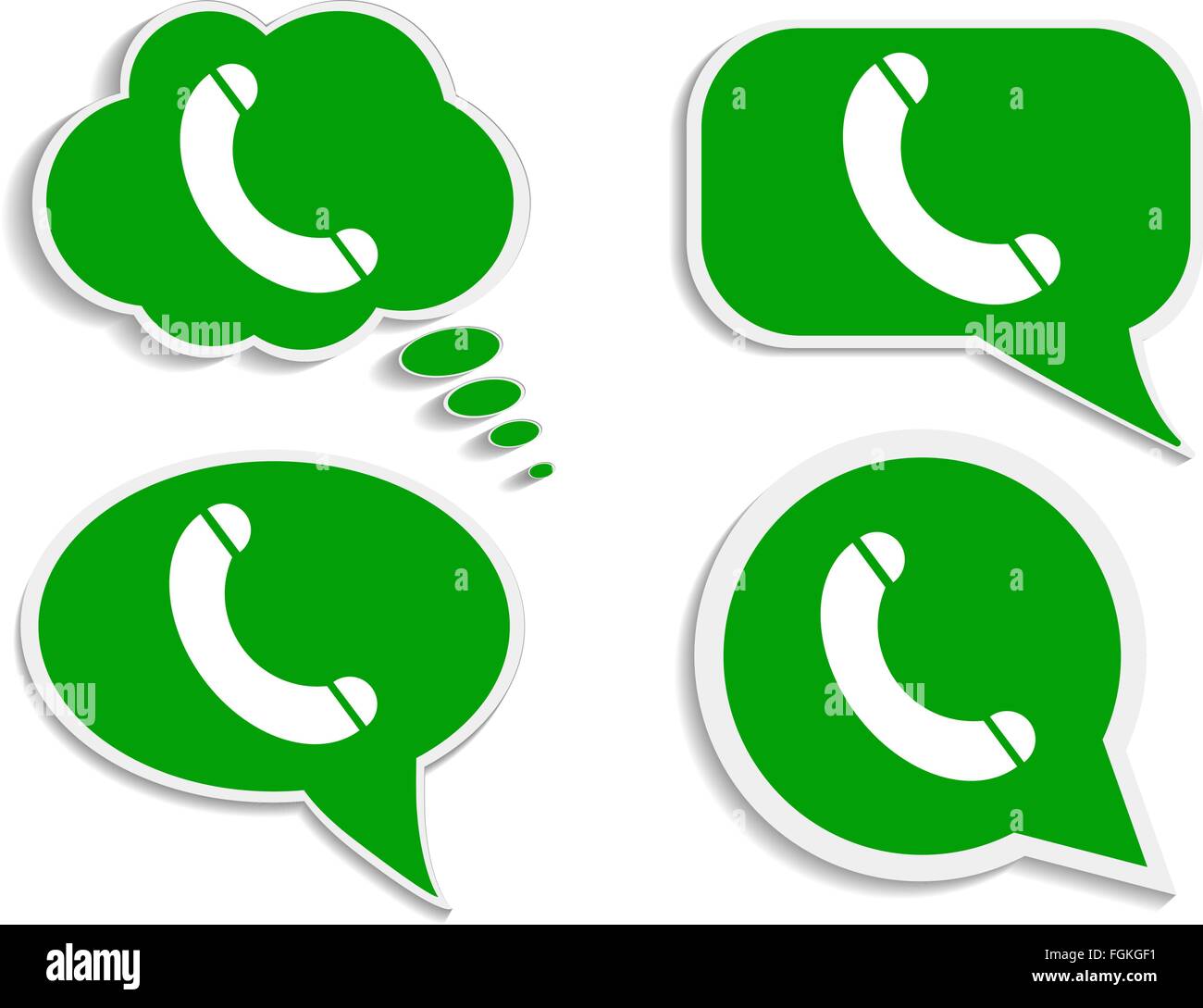 green think bubble phone icon, free line phone isolated on white eps 10 ...