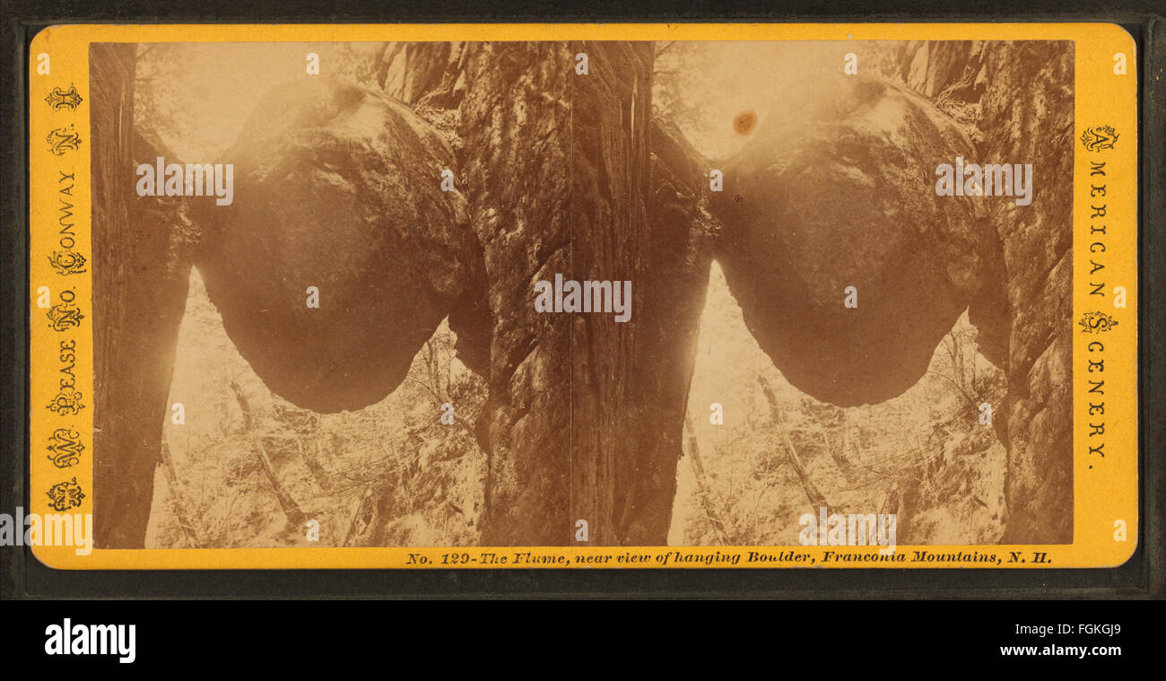 This photograph by Nathan W. Pease shows The Flume, a natural gorge in ...