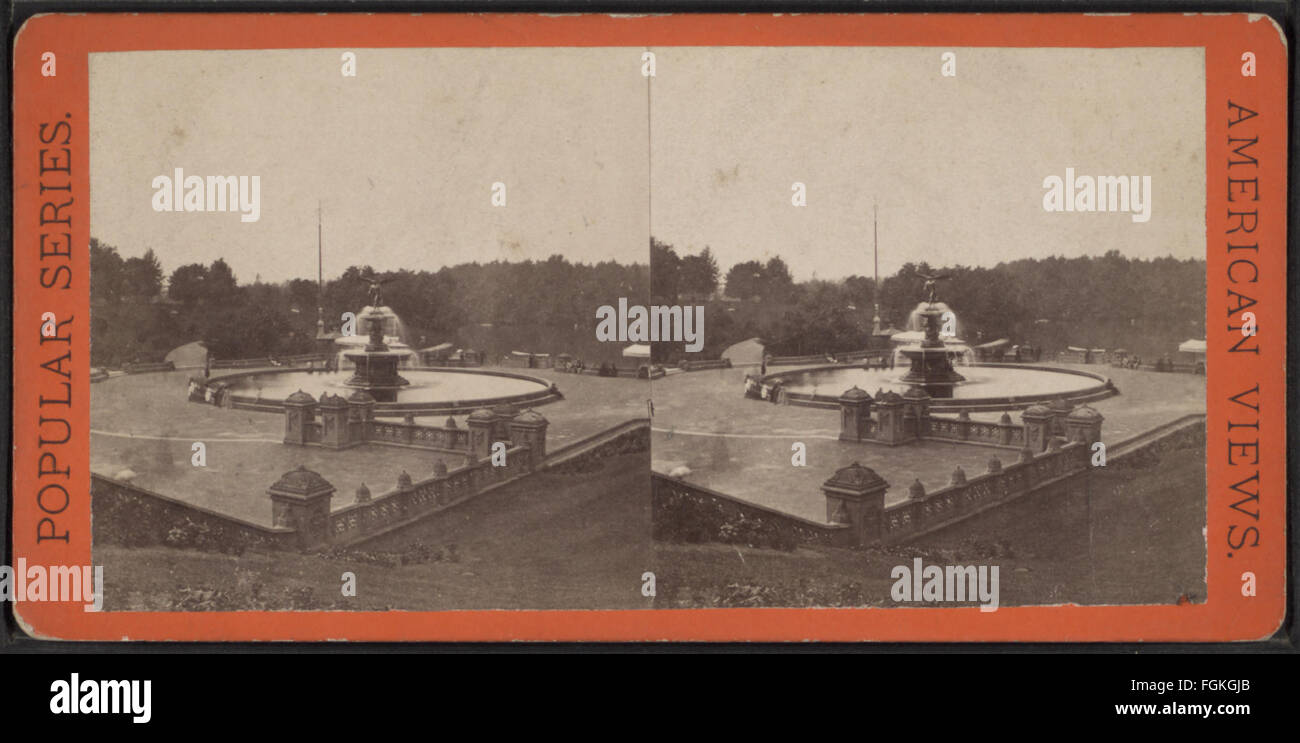 A photograph by E. & H.T. Anthony depicting a fountain on the terrace ...