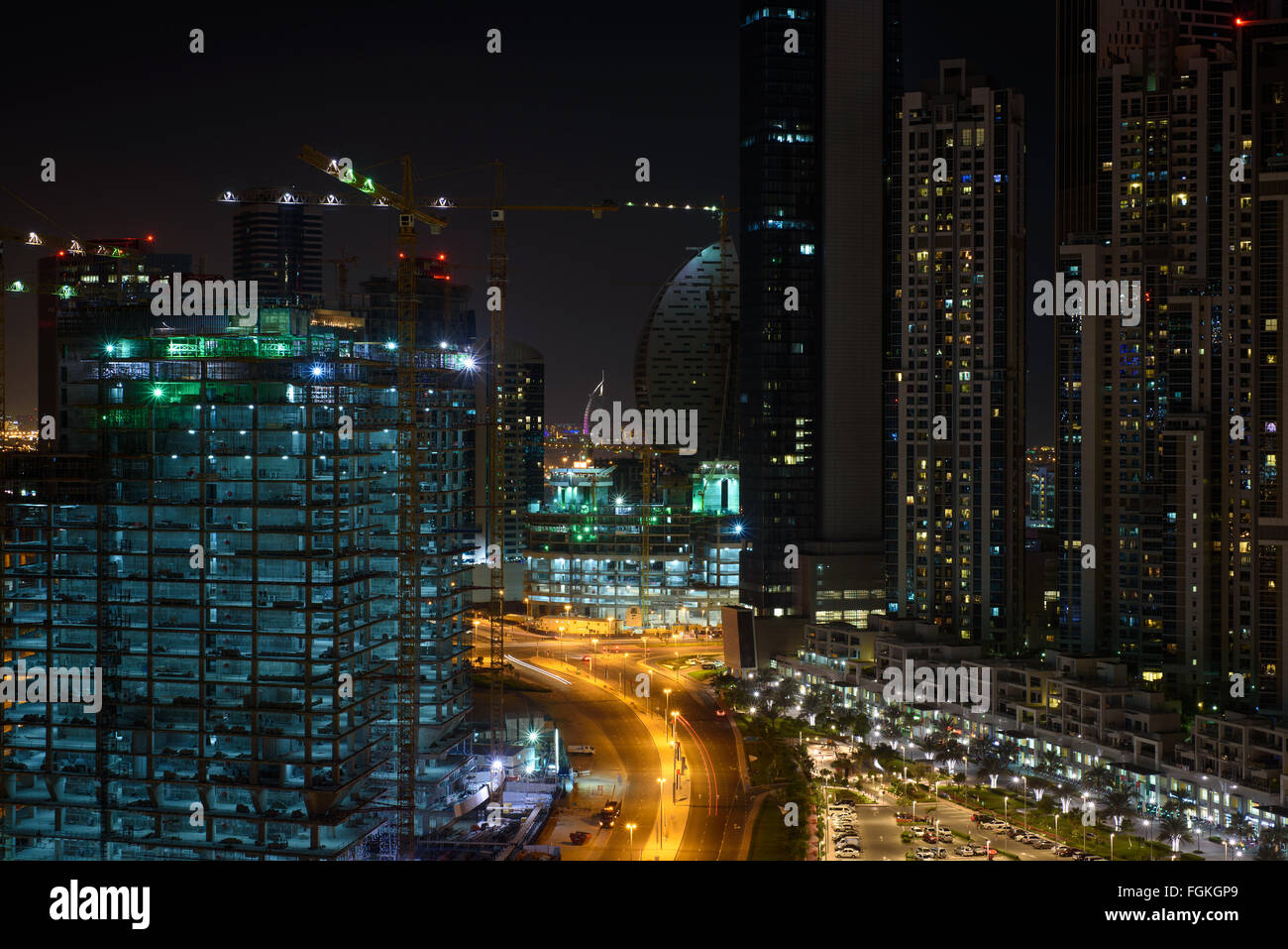 Night view construction site in hi-res stock photography and images - Alamy