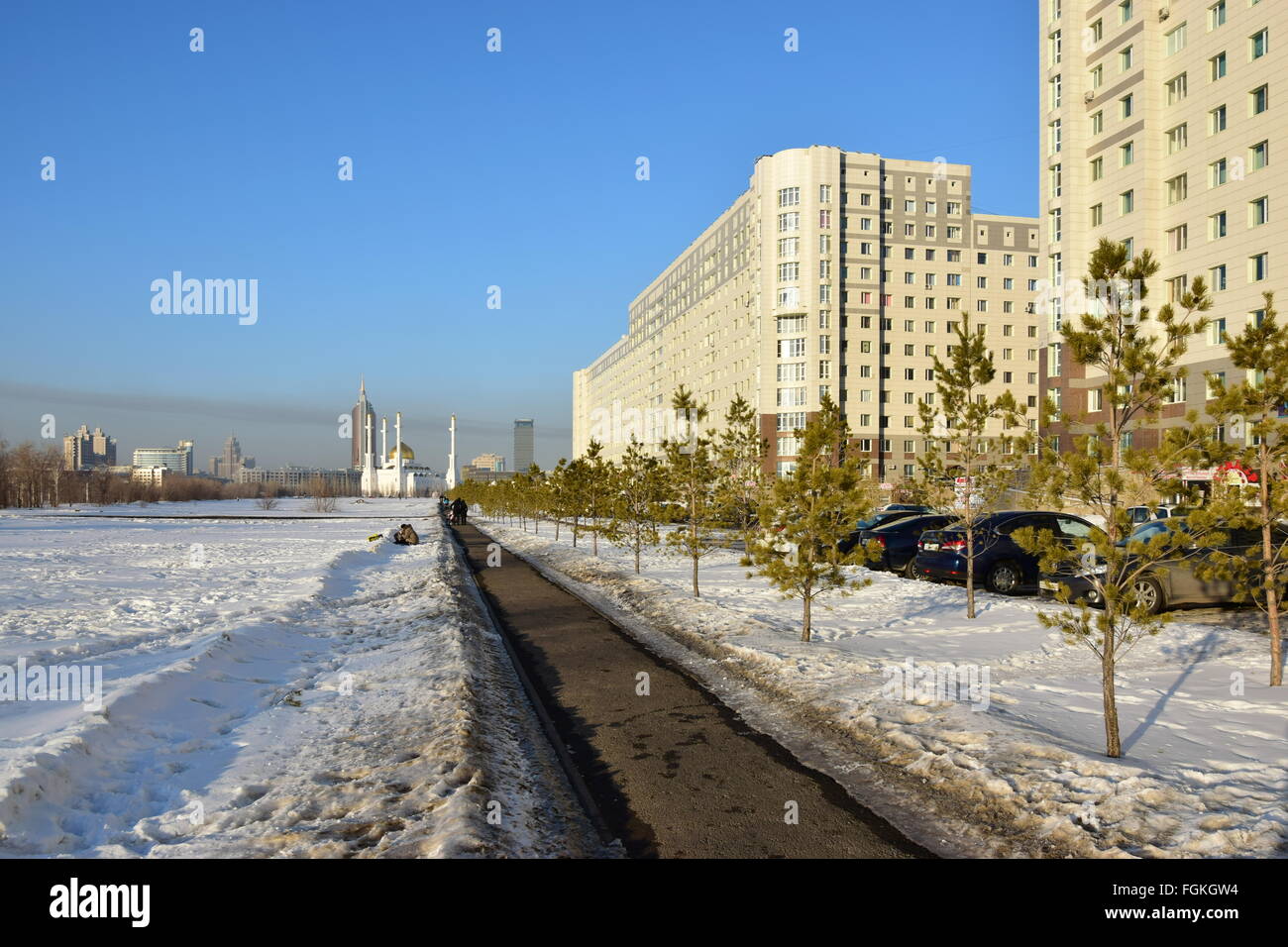 Street view in Astana, Kazakhstan, in winter Stock Photo - Alamy