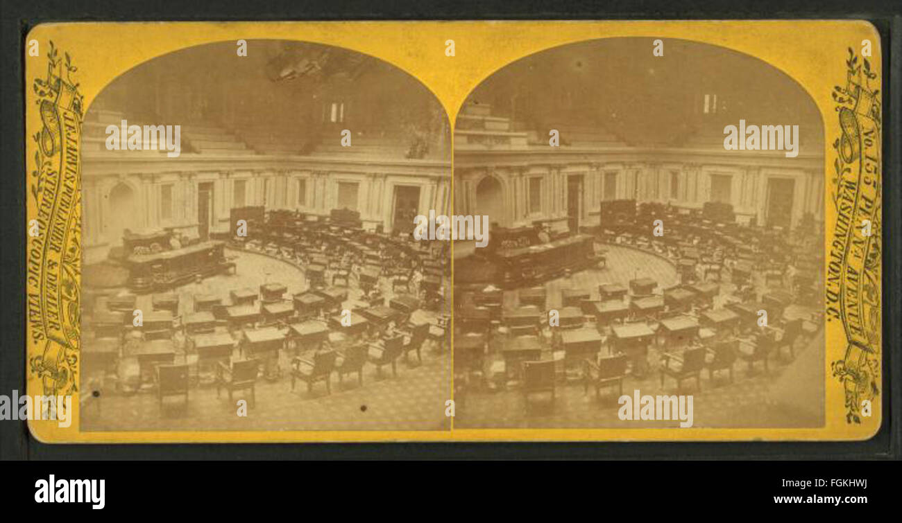 A photograph by J.F. Jarvis showing the Senate Chamber, capturing the ...