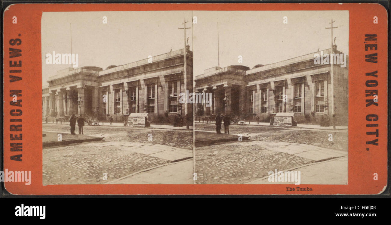 A photograph from the Robert N. Dennis collection showing The Tombs, an ...