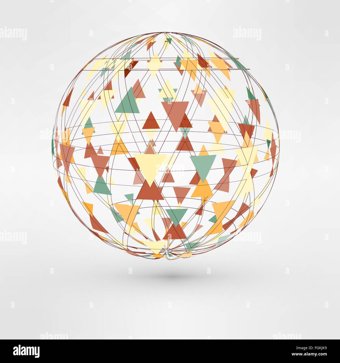 Vector illustration of 3d globe with triangular faces illustration ...