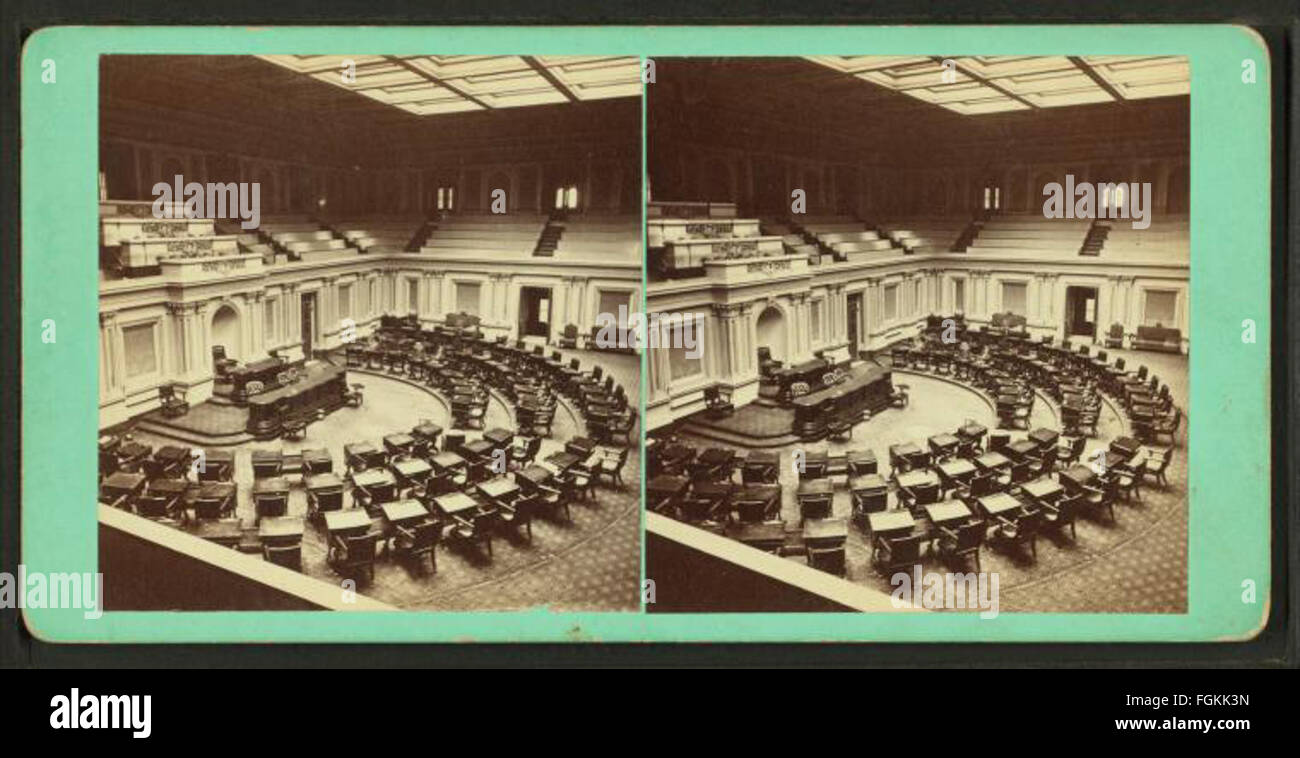 A historical photograph of the U.S. Senate Chamber, captured by Thomas ...