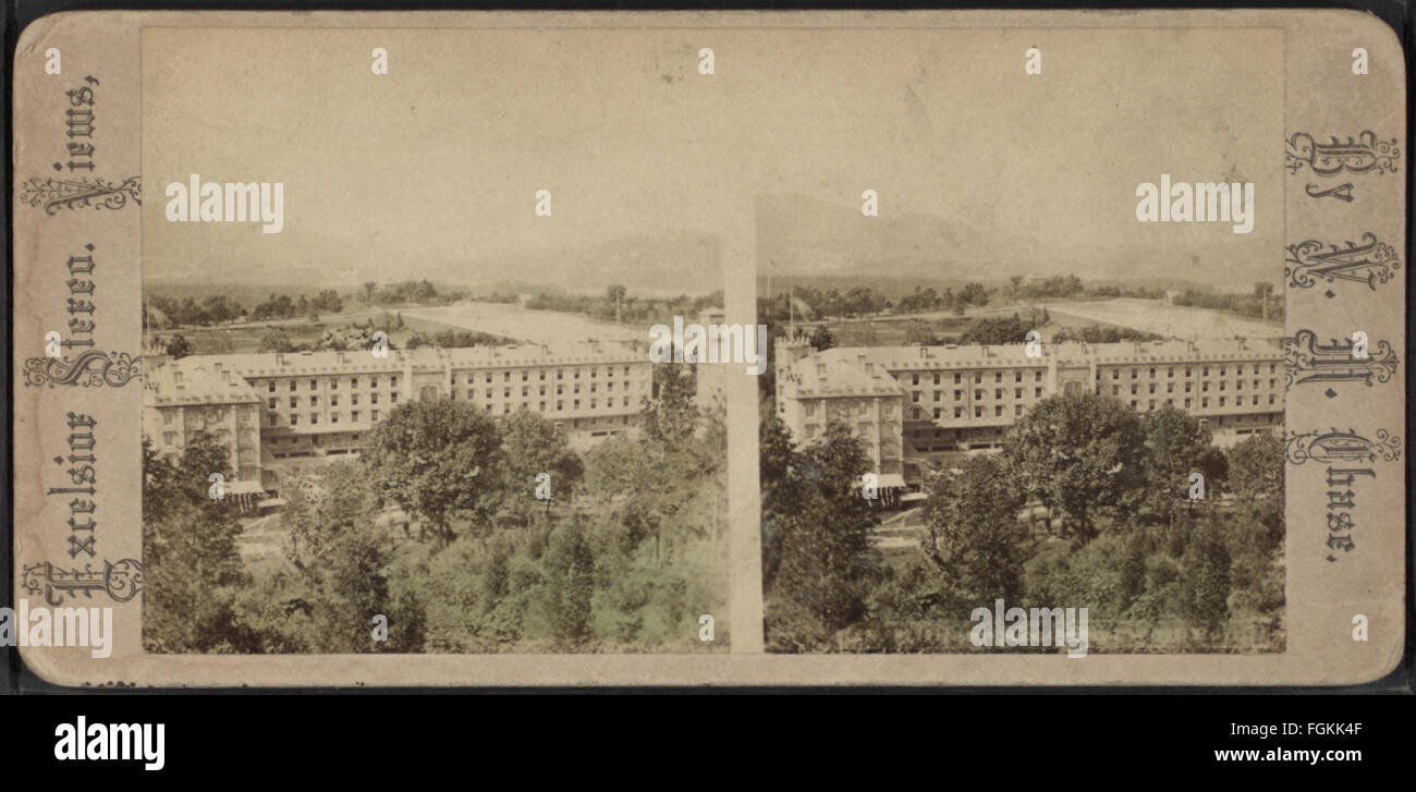 A historic photograph of the U.S. Military Academy at West Point, taken ...