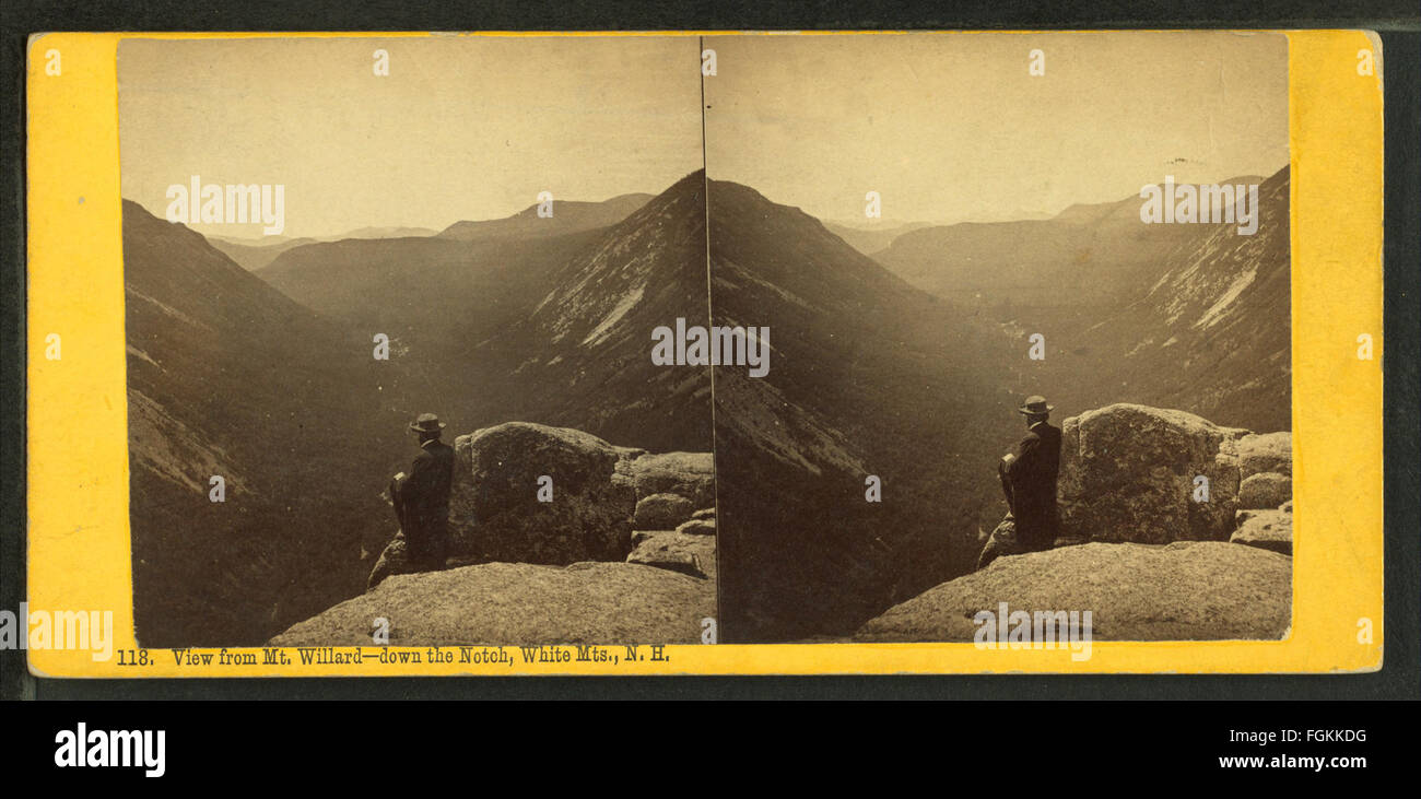 This historical stereoscopic view shows the landscape from Mount ...