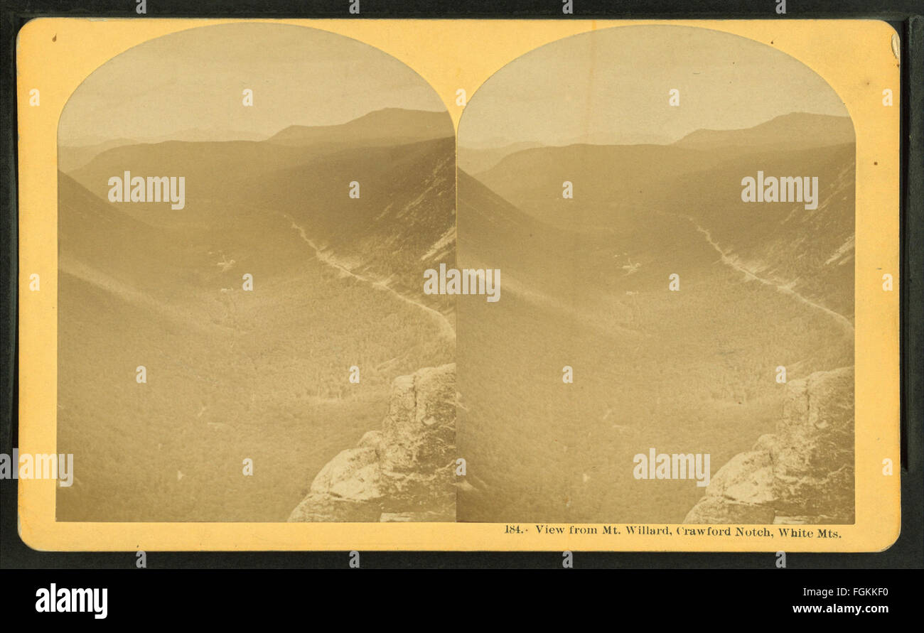View from Mt. Willard, Crawford Notch, White Mts, from Robert N. Dennis ...