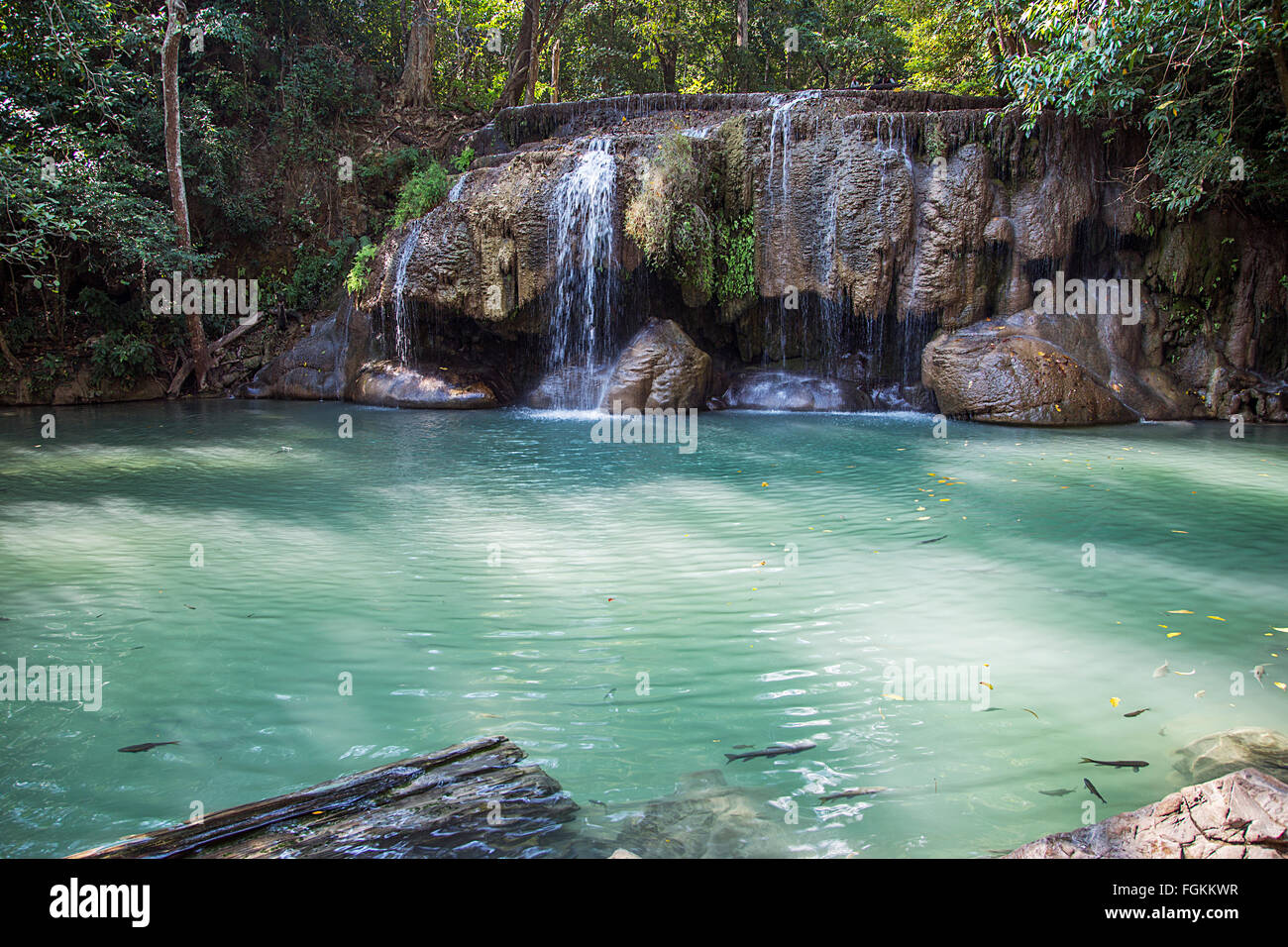 Erawan waterfalls in thailand Stock Photo - Alamy
