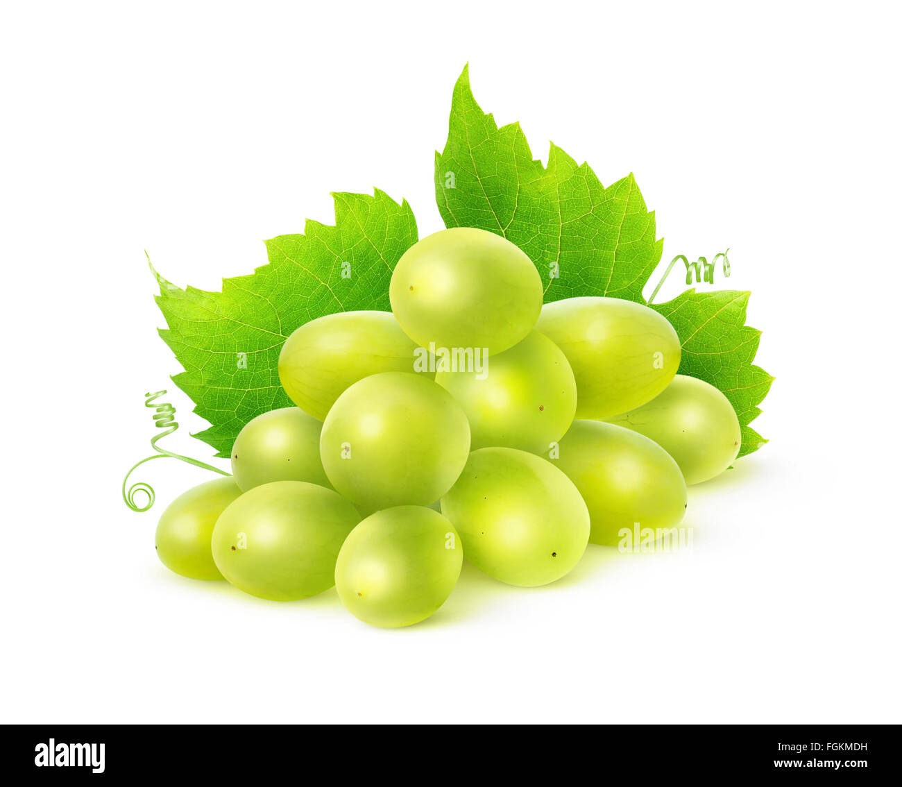 White grapes isolated on white background with clipping path Stock ...