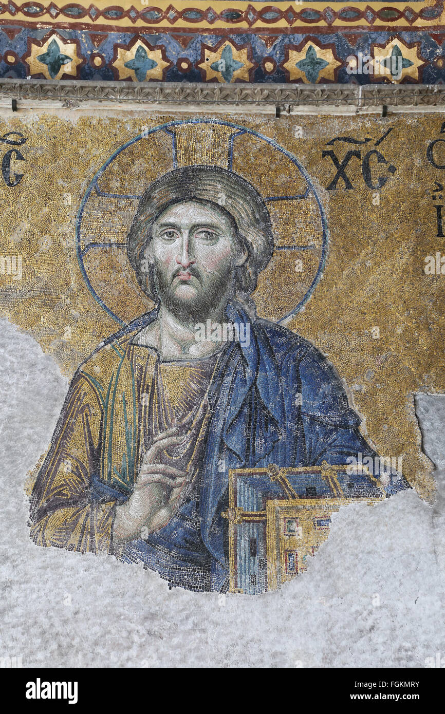 The Deesis mosaic in Hagia Sophia Museum, Istanbul, Turkey Stock Photo ...