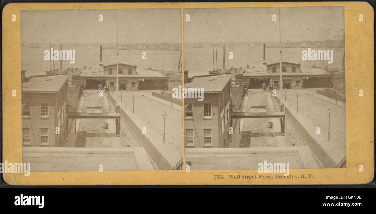 History historic vintage old photograph archive wall street ferry hi ...