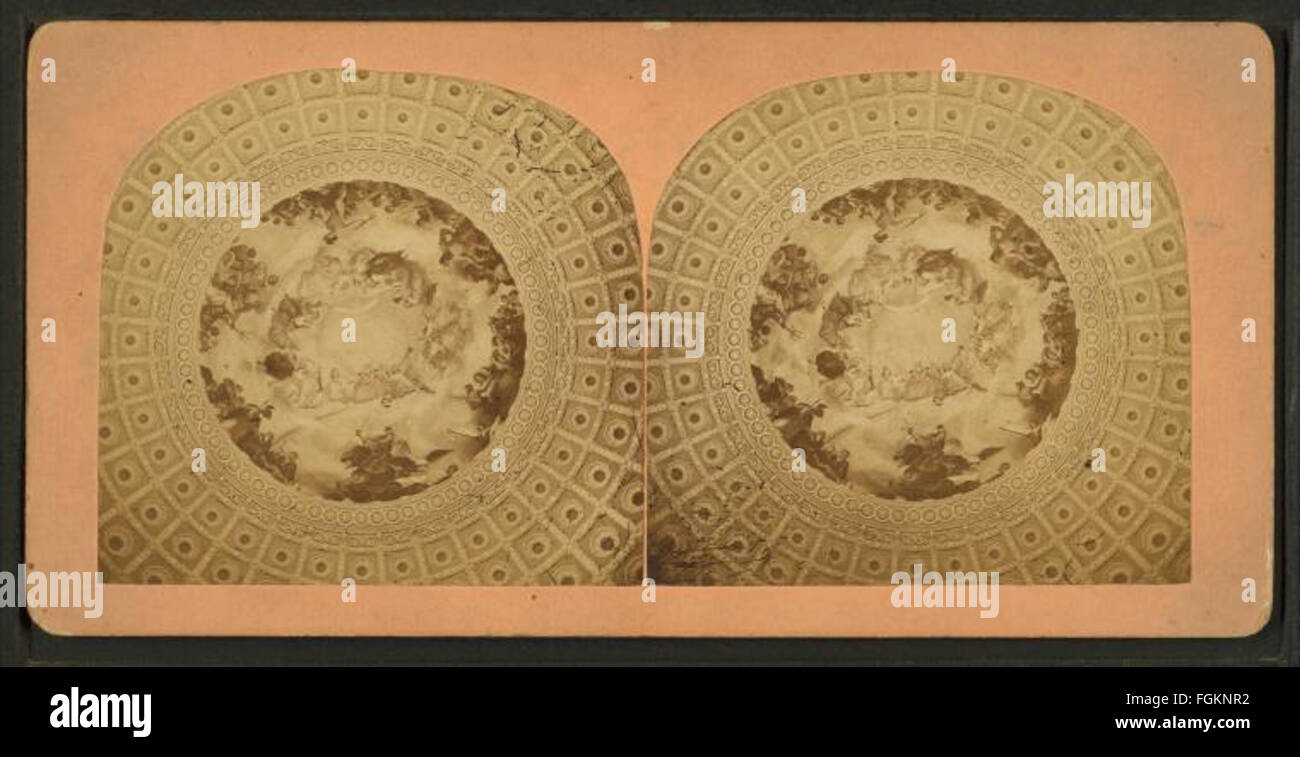 The allegorical paintings in the dome of the U.S. Capitol, created by ...