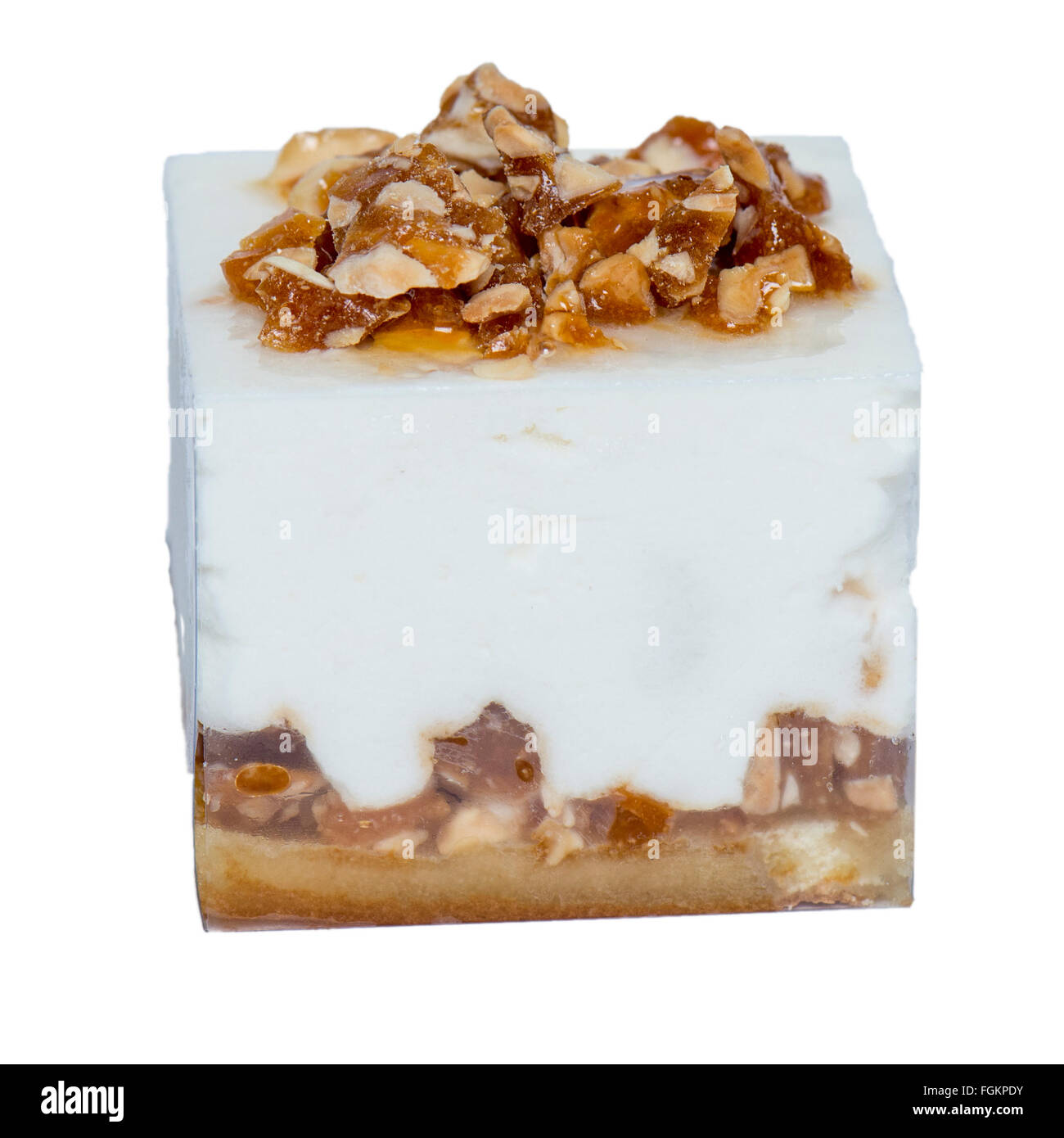 cubes of ice cream with fruit and nuts of various colors, cropped to ...