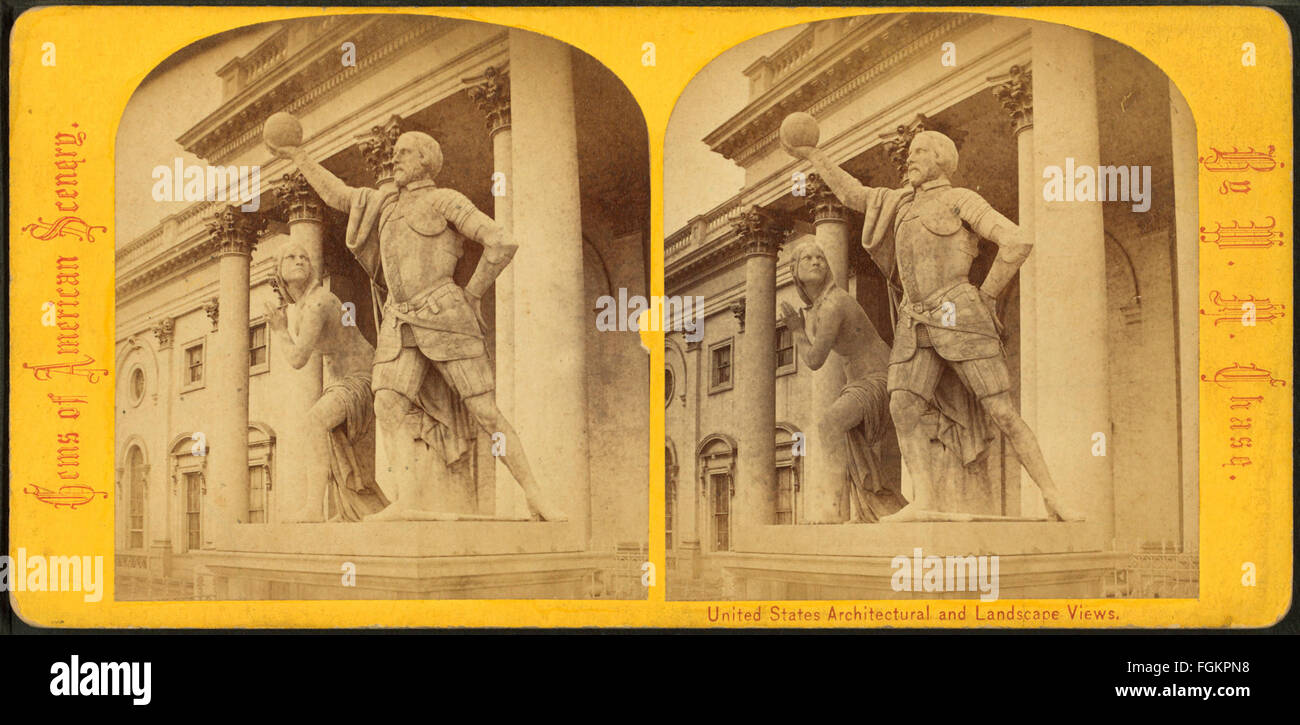 This artwork, *The Discovery of America*, by William M. Chase, depicts ...