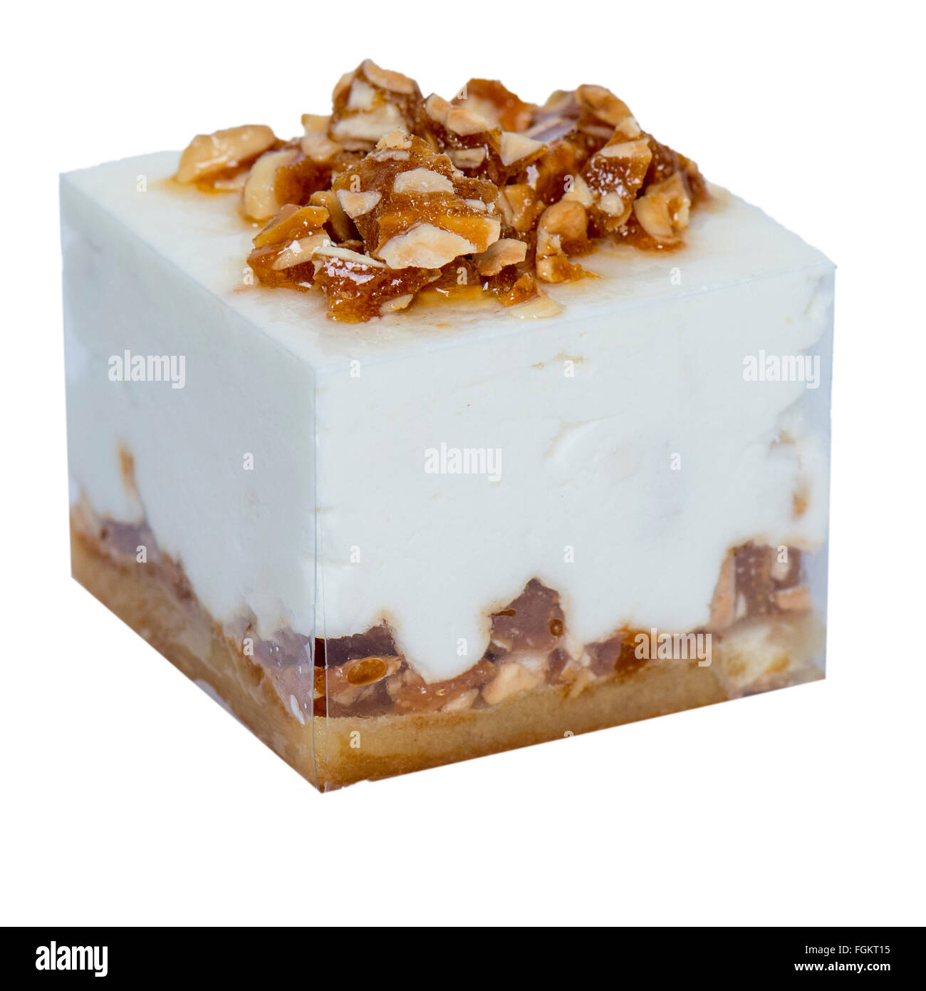 cubes of ice cream with fruit and nuts of various colors, cropped to ...