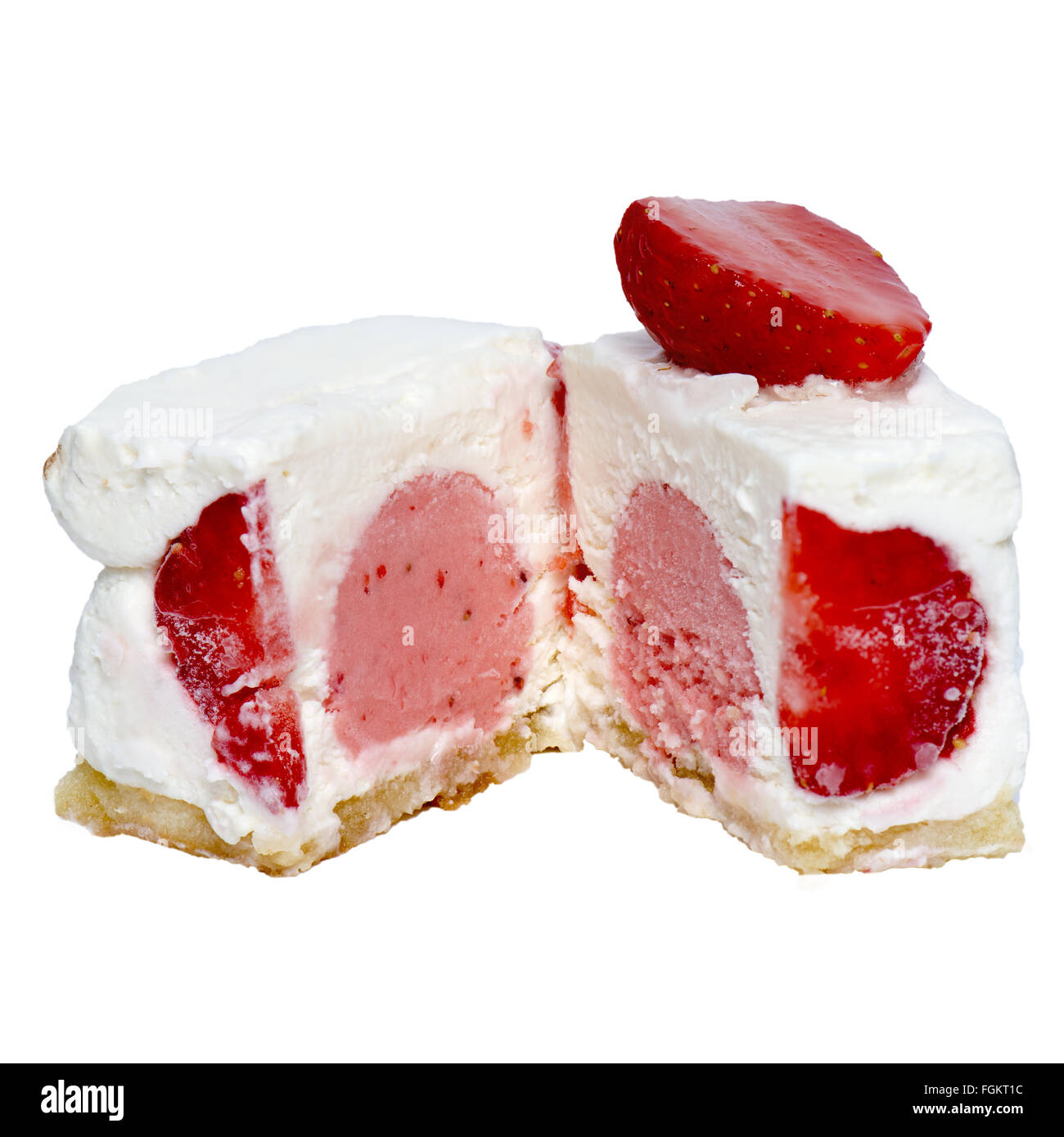 cubes of ice cream with fruit and nuts of various colors, cropped to ...
