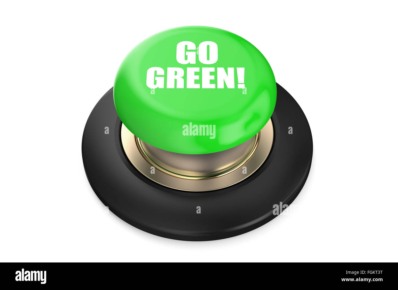 Go green! button isolated on white background Stock Photo - Alamy