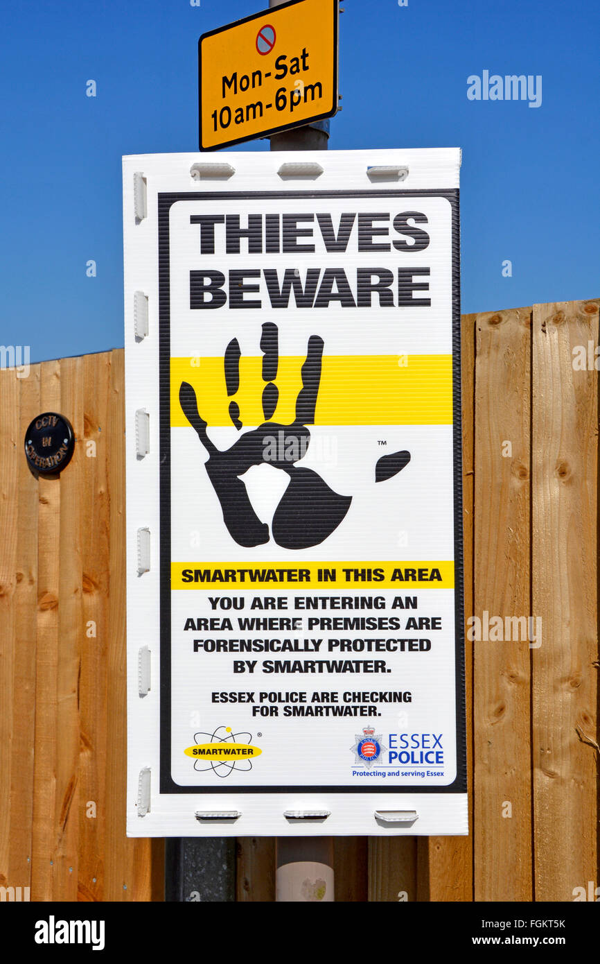 Smartwater thieves beware notice england High Resolution Stock ...