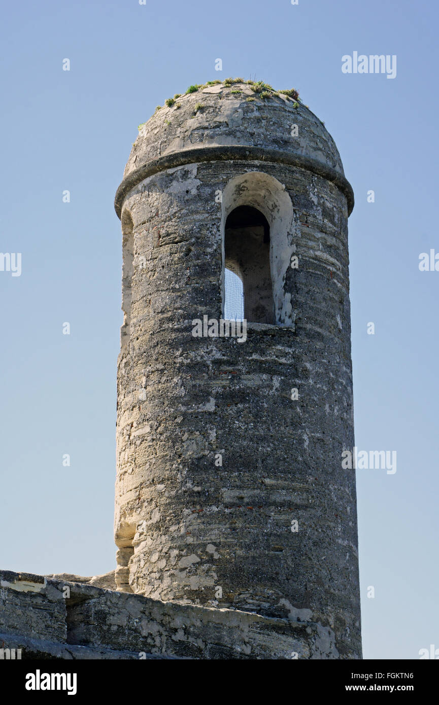 Fort turret at St Augustine, Florida, a Spanish colonial outpost Stock ...