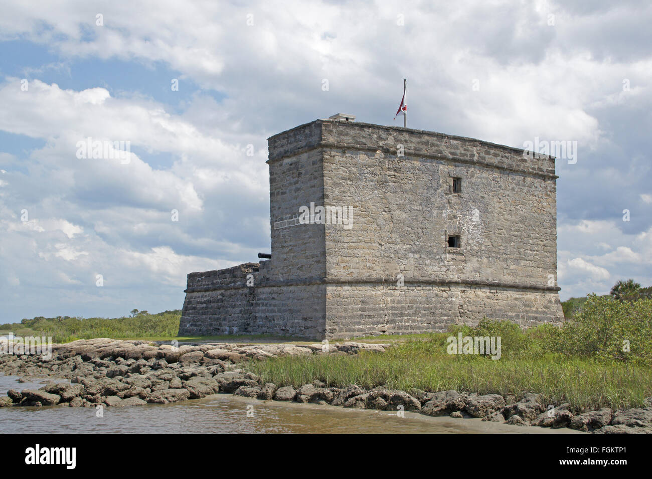 Fort Matanzas, Spanish colonial outpost, at river bank south of St ...