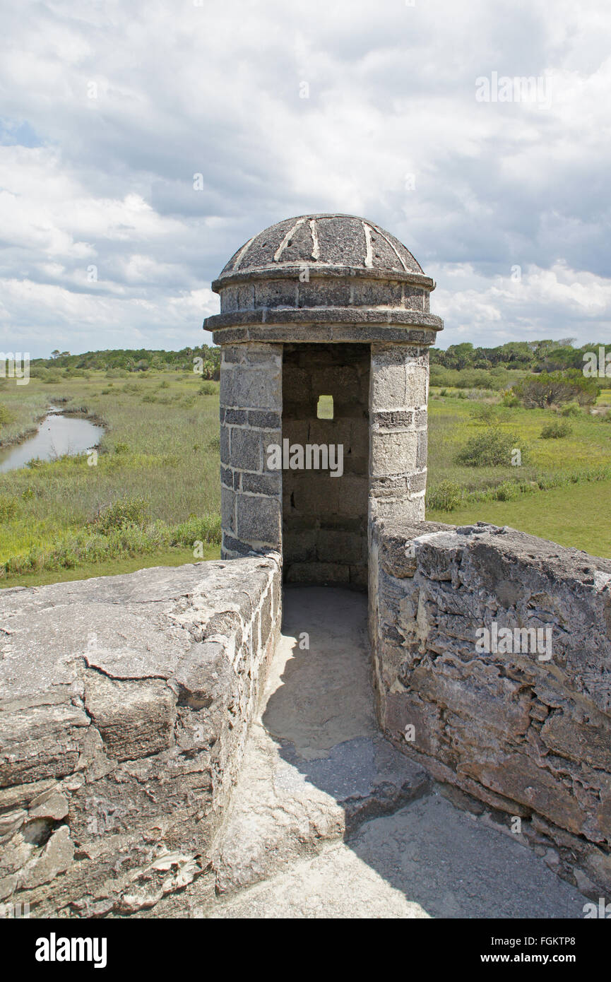 Fort Matanzas, Spanish colonial outpost, at river bank south of St ...