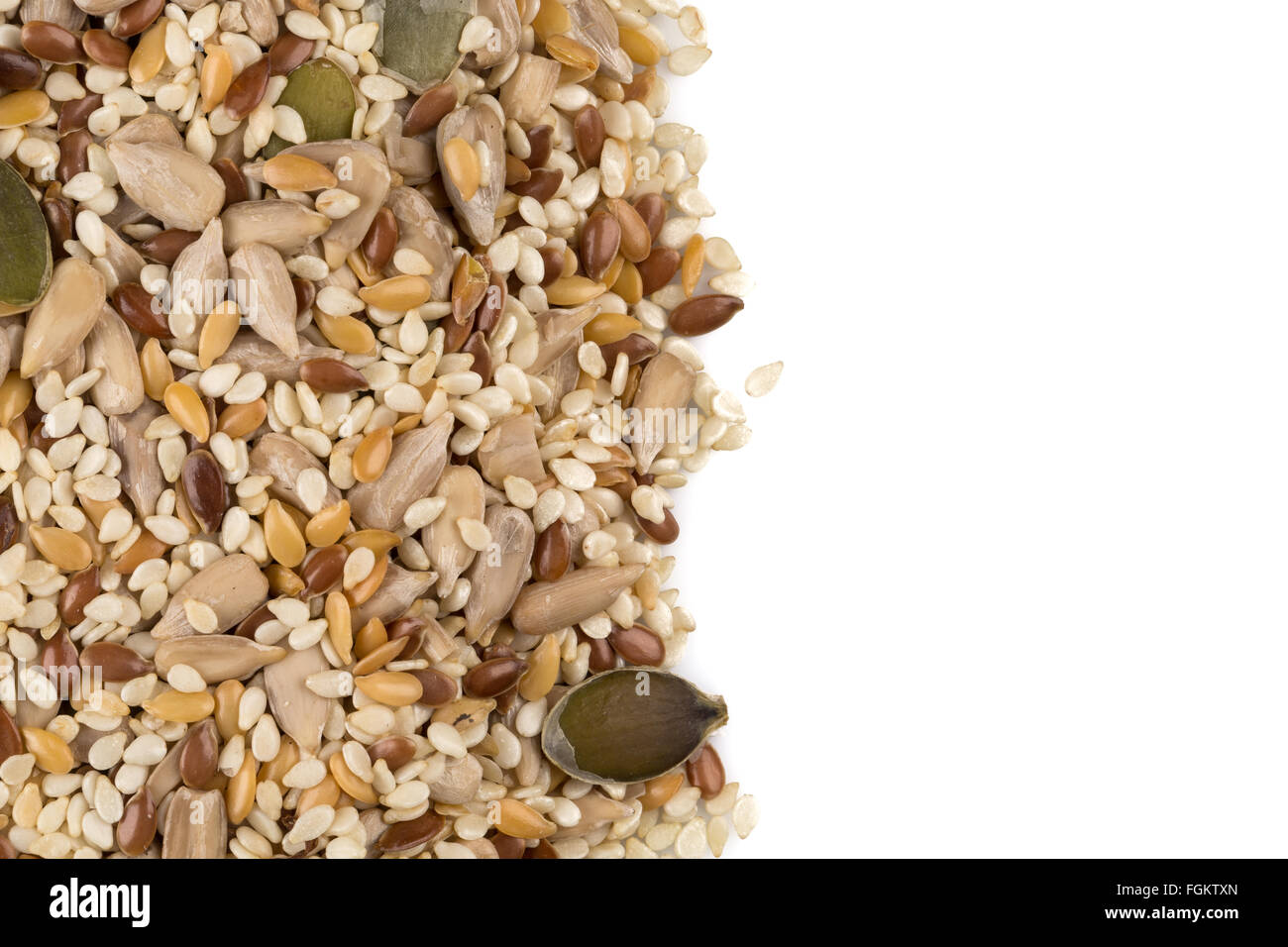 Healthy seeds mix close up shot on white background Stock Photo - Alamy