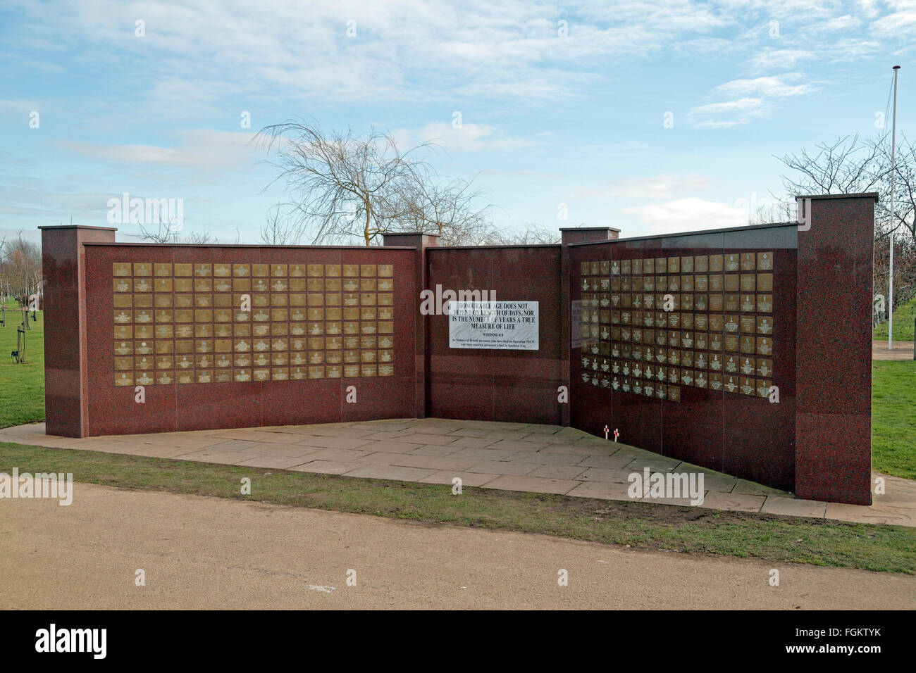 The Basra Memorial Wall, National Memorial Arboretum, Alrewas, UK Stock ...