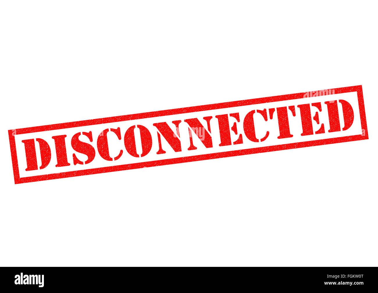 DISCONNECTED red Rubber Stamp over a white background Stock Photo - Alamy