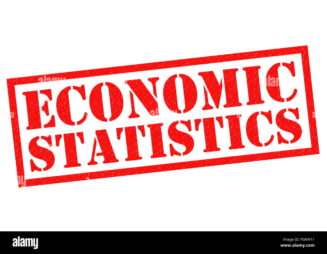 ECONOMIC STATISTICS red Rubber Stamp over a white background Stock ...