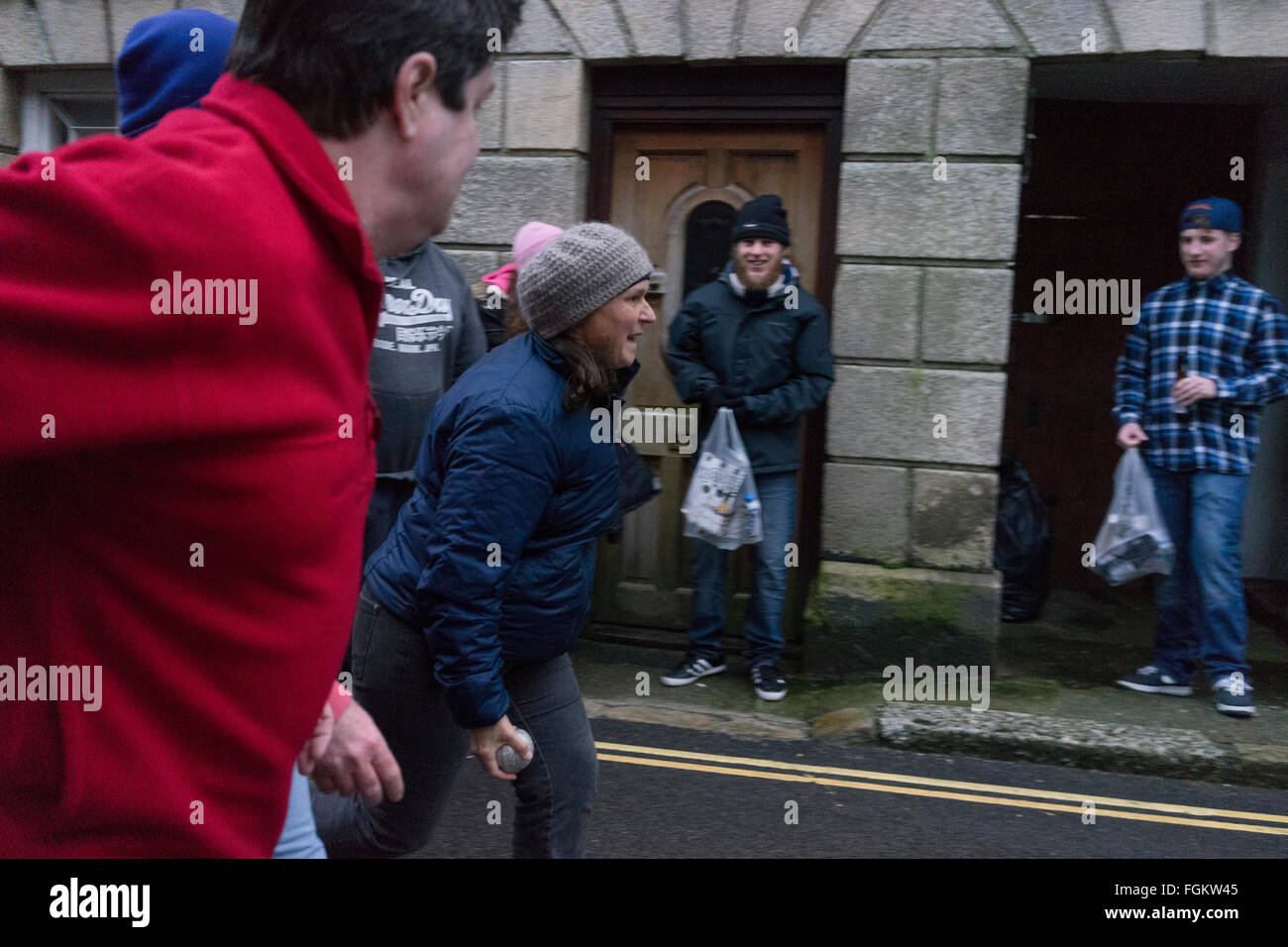 Hurling in St Columb Major, Cornwall, Britain - 20 February 2016 Stock ...