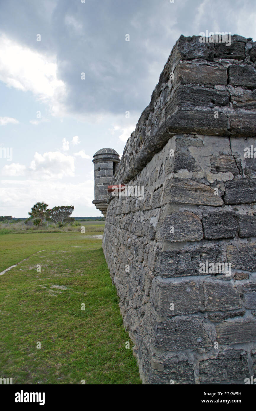 Fort Matanzas, Spanish colonial outpost, at river bank south of St ...