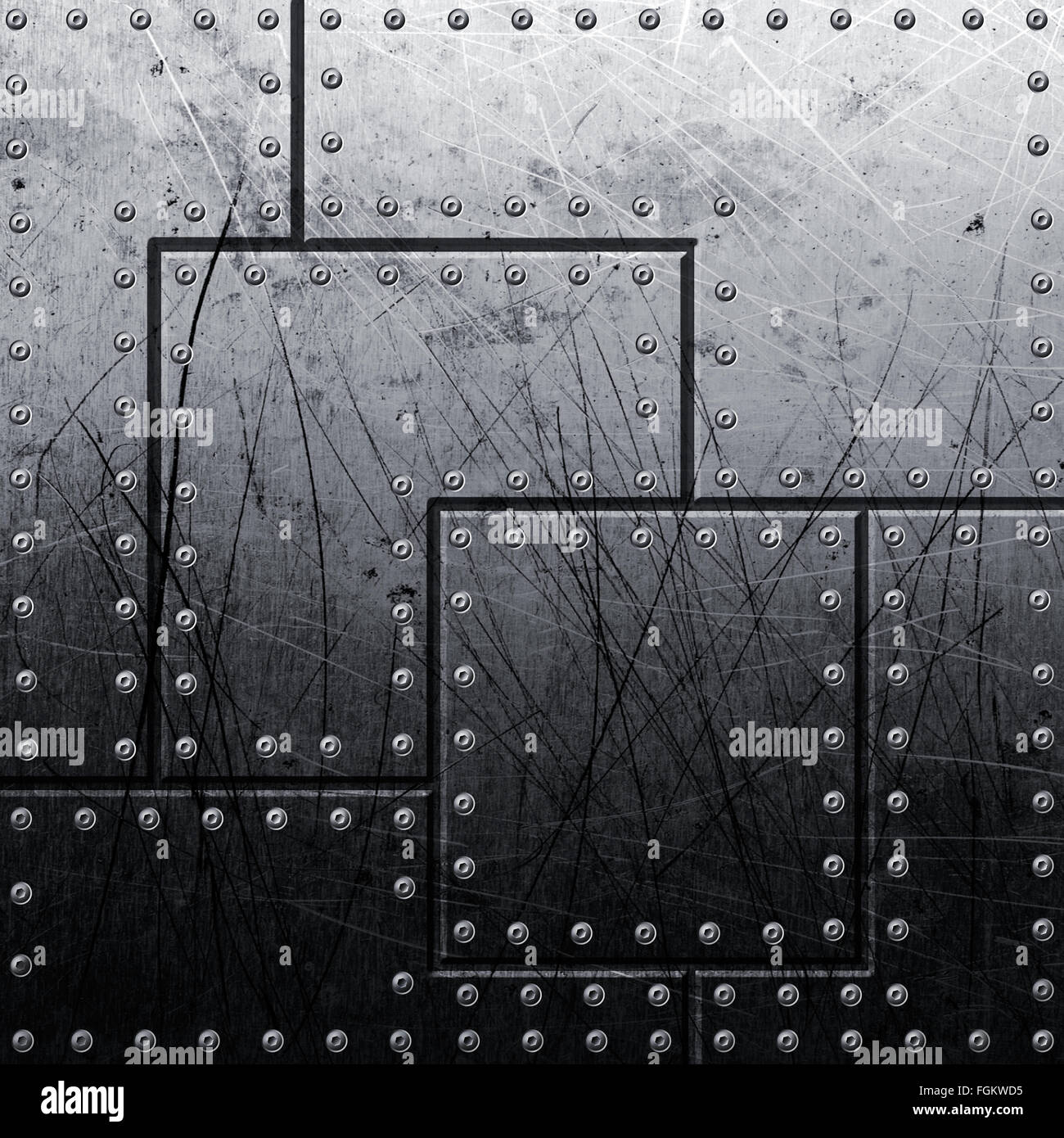 Abstract grunge silver texture with rivets in a steampunk style Stock ...
