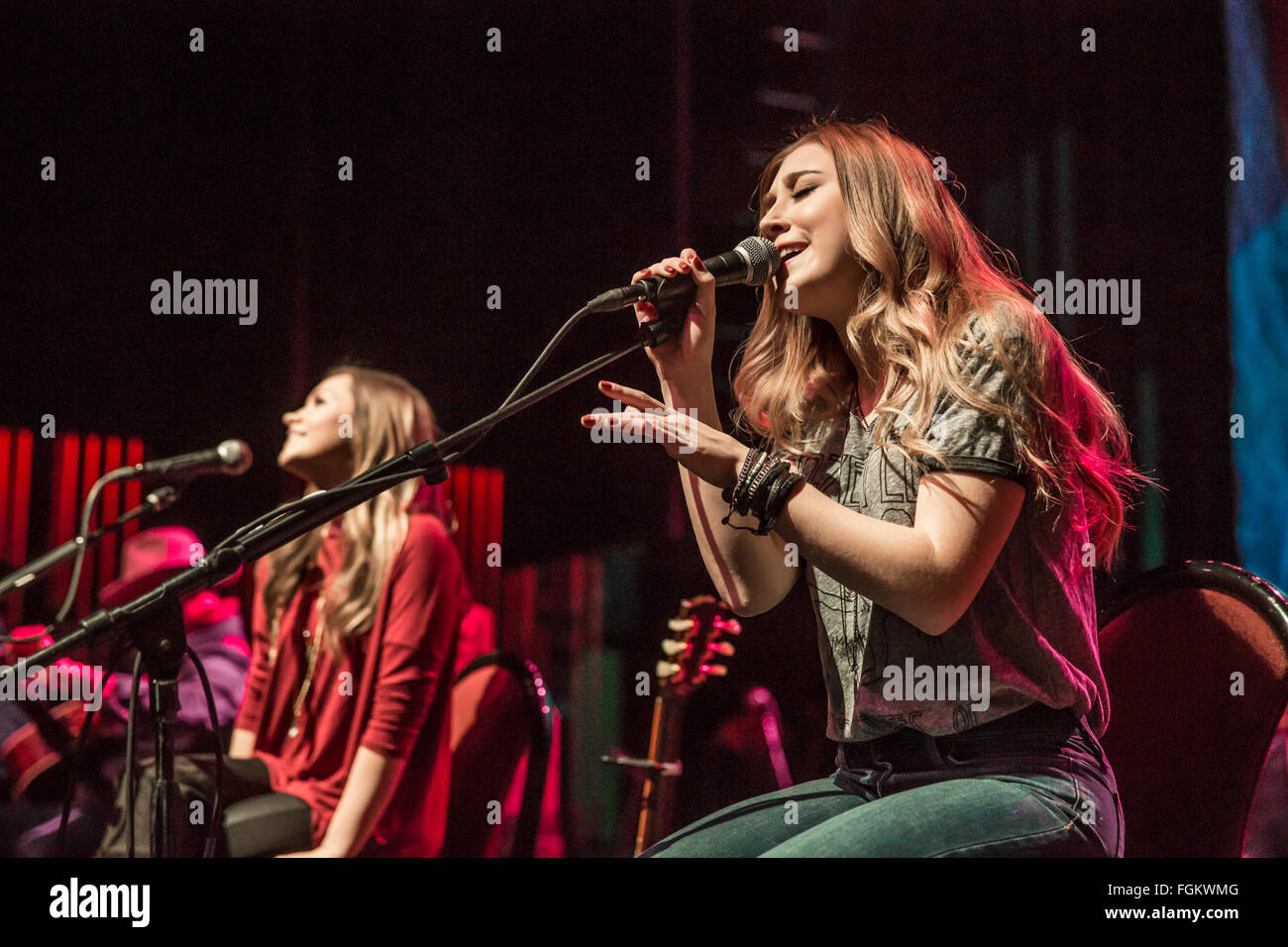 Feb. 18, 2016 - Detroit, Michigan, U.S - MADDIE and TAE performing on ...