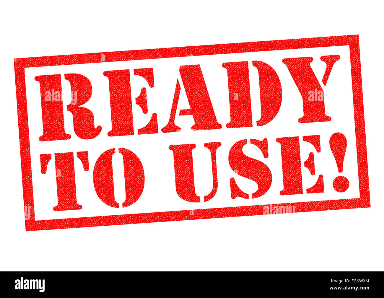 READY TO USE! red Rubber Stamp over a white background Stock Photo - Alamy