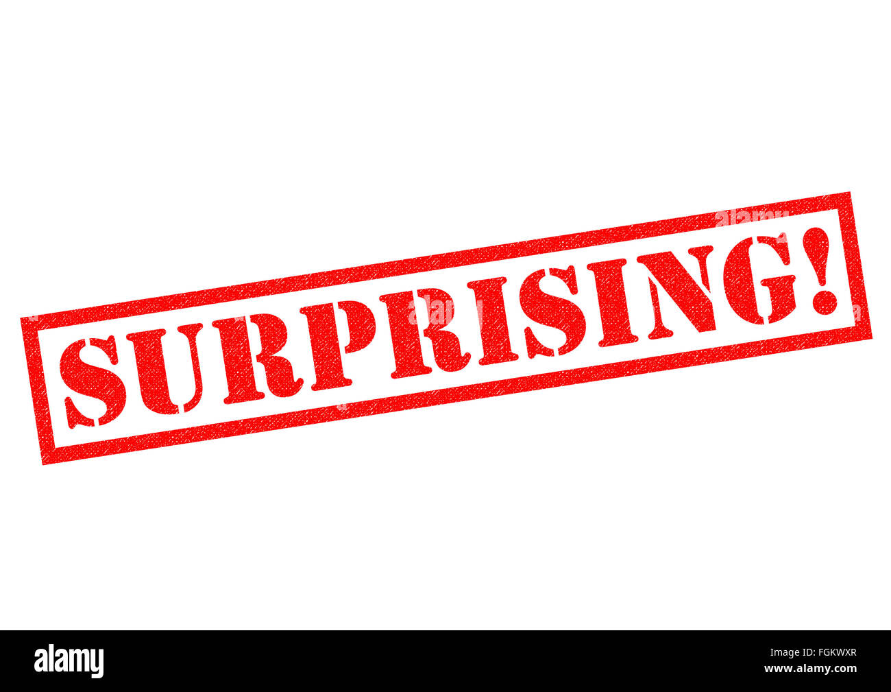 SURPRISING red Rubber Stamp over a white background Stock Photo - Alamy