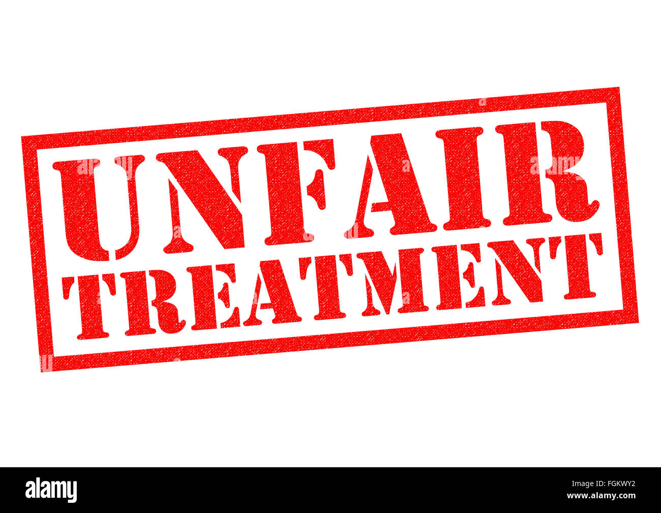 UNFAIR TREATMENT red Rubber Stamp over a white background Stock Photo ...