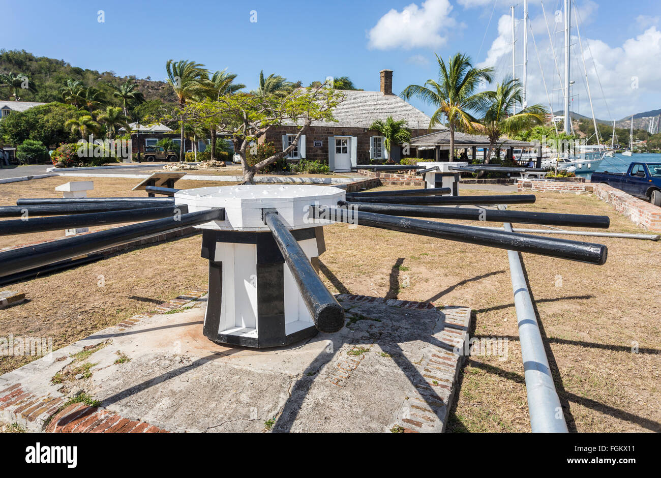 Capstan at Nelson's Dockyard, English Harbour, south Antigua, Antigua ...